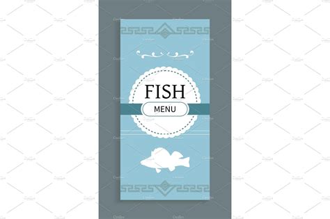 Fish Menu Template Vector Seafood Animal Illustrations ~ Creative Market