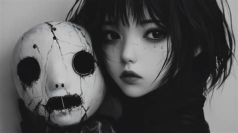 Faceless Girl Holding A Broken Doll Premium Ai Generated Image