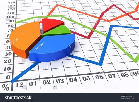 Linear And Pie Bar Chart Stock Photo Shutterstock