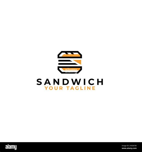 Diseño De Logotipo De Sandwich Eat Sencillo Y Plano Minimalista Imagen