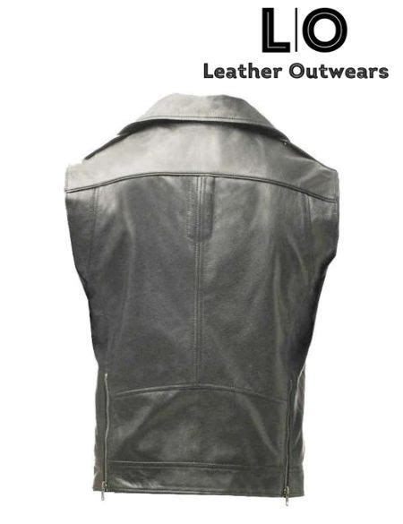Men S Biker Leather Vest Leather Outwears