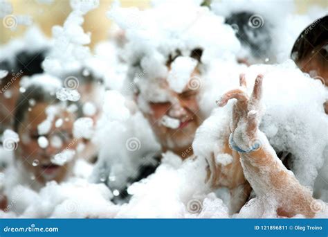 Man In A Soapy Foam At The Festival Disco Editorial Photo Image Of