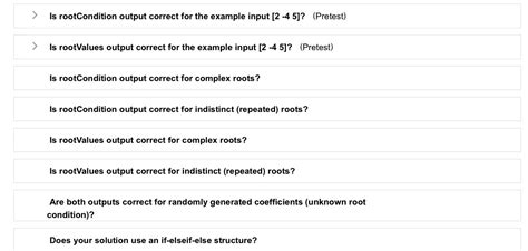 Is Rootcondition Output Correct For The Example Input Chegg