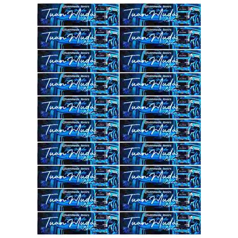 Jual Stiker Nama Bus Basuri Tuan Muda Biru Viral Glossy Kuat Mengkilap