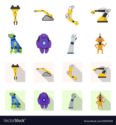 Isolated Object Of Robot And Factory Icon Set Vector Image