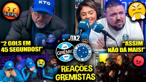 REAÇÕES dos GREMISTAS FURIOSOS a DERROTA GRÊMIO 0X2 CRUZEIRO