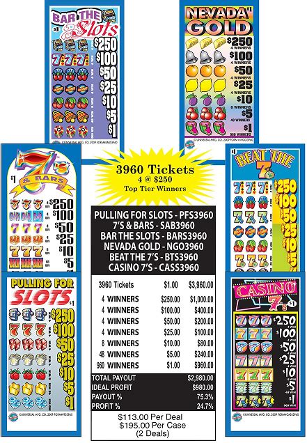 1 Five Window Pull Tabs With 4 250 Top Tier Winners
