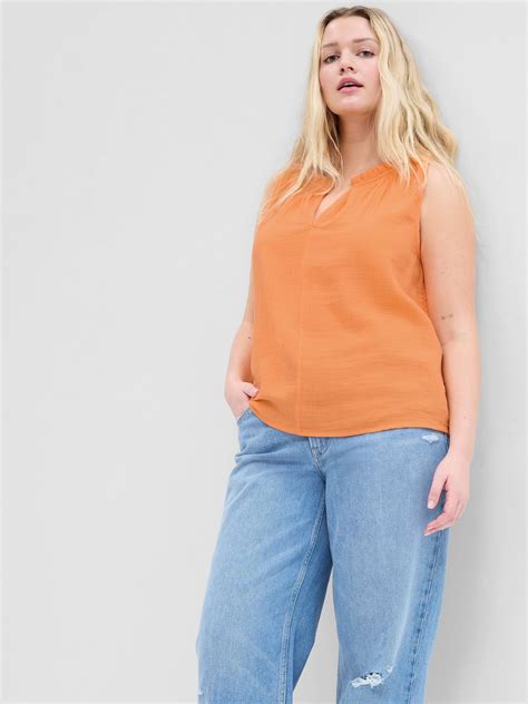 Womens Linen Tops Gap Factory