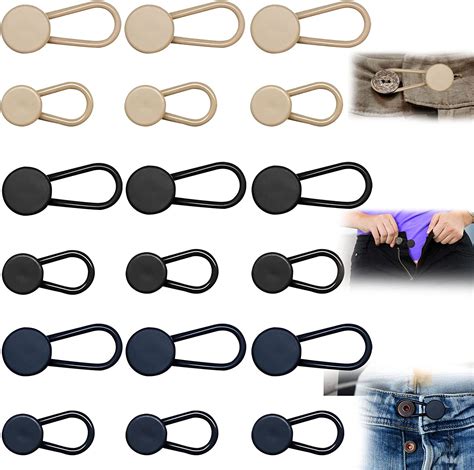 18 Pcs Pants Button Extender Flexible Waistband Extenders