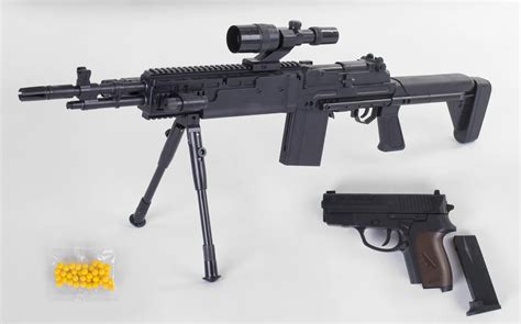 Дитяча снайперська гвинтівка на кульках з лазерним прицілом і пістолетом Cyma P 1160 фото