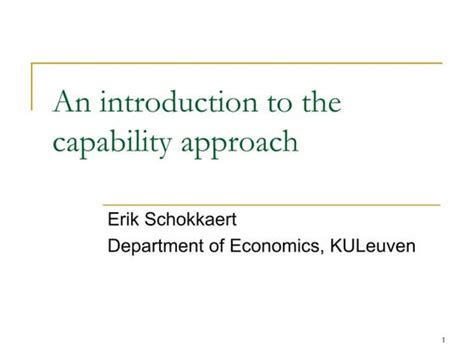 Capability Approach Theory Amartya Sen Pptx