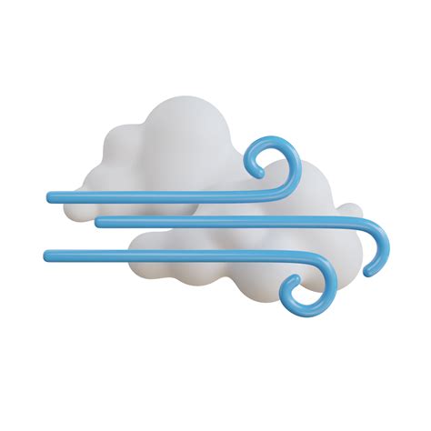 3d Icon Of Windy And Clouds White Cloud With Blue Swirls Weather