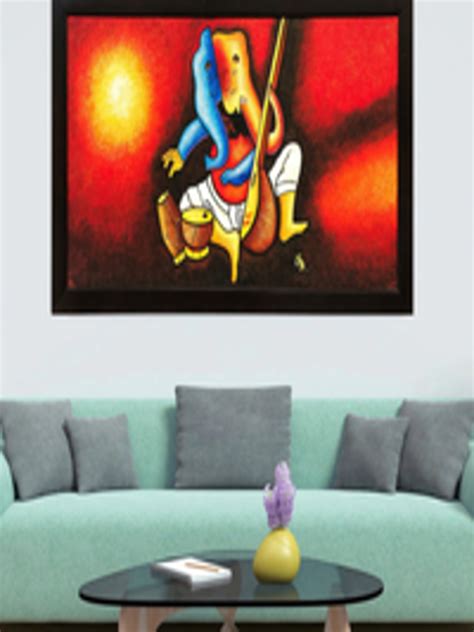 Buy Gallery99 Red Ganesh Handmade Oil Painting Wall Art Wall Art For