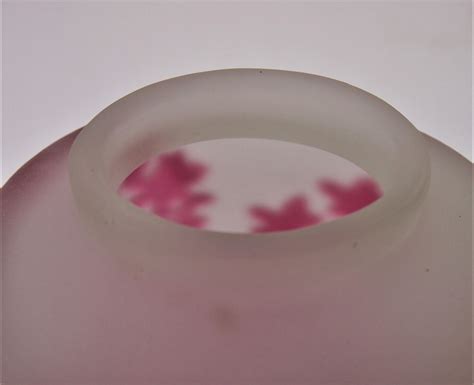 French Art Nouveau Red And Clear Signed Emile Gallé Cameo Glass Vase