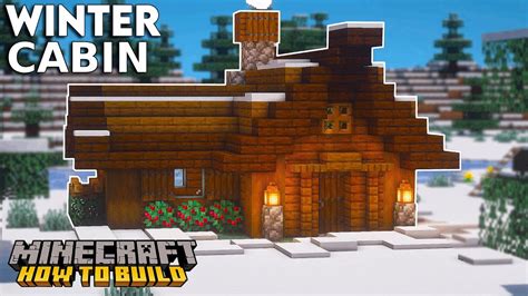 Minecraft How To Build A Small Winter Cabin Winter Cabin Tutorial