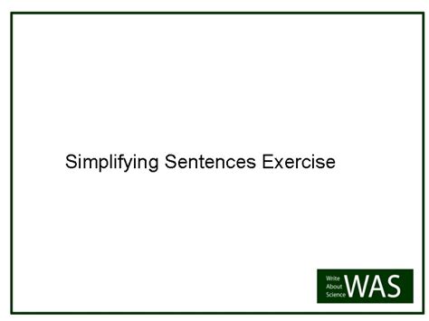 cognitive elements of communication ii simplifying sentences exercise