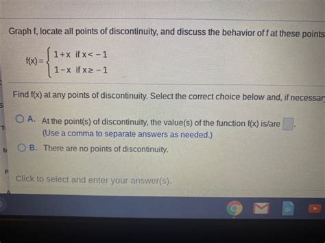 solved g graph f locate all points of discontinuity and