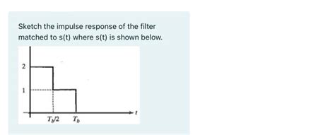 Sketch The Impulse Response Of The Filter Matched To Chegg