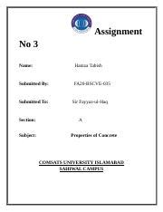 Assignment No Docx Assignment No Name Hamza Tabish Submitted By FA BSCVE Submitted