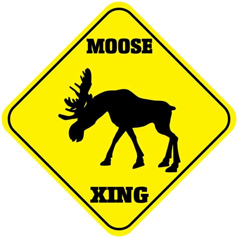 Moose Crossing Funny Metal Aluminum Novelty Sign Ebay