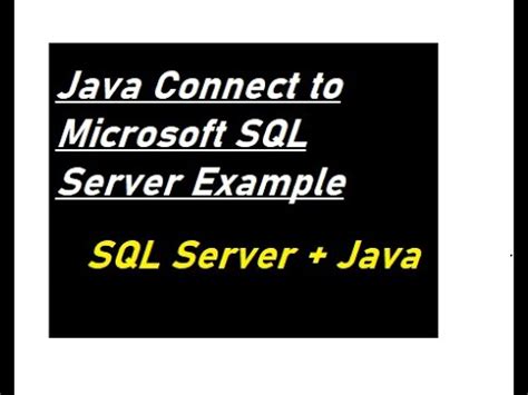 Connect SQL Server With Java YouTube