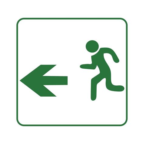 Набор знаков аварийного выхода Премиум вектор