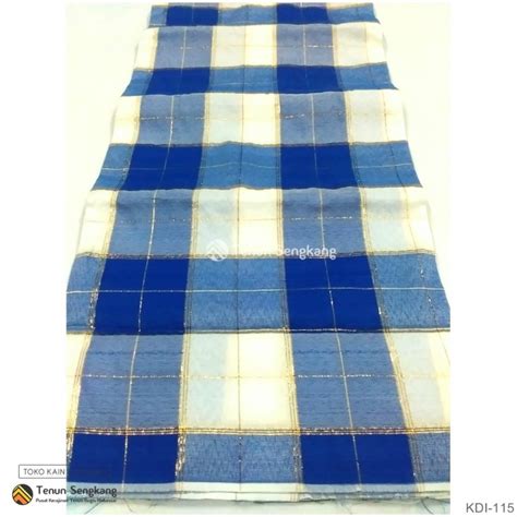 Tenun Sengkang Sarung Bugis Kotak Kadei Biru Putih Kdi 115