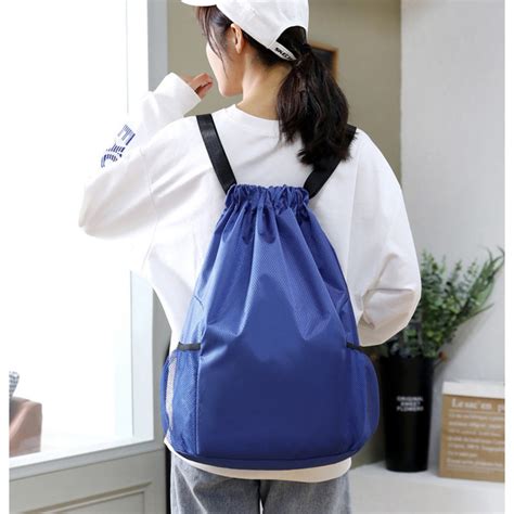 Badu Bg Найлонова спортна чанта за жени Фитнес Водоустойчиви плажни раници за плуване С шнурове