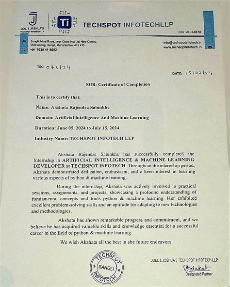 Artificialintelligence Machinelearning Python Internship