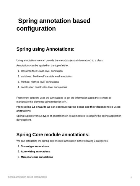 Spring Annotation Pdf Class Computer Programming Component
