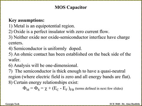 Lecture Mos Capacitors Basic For Mosfetpdfpdf Physics Science