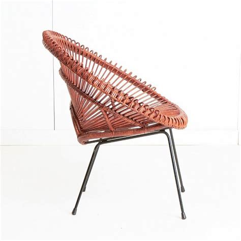 Pair Of Cane Chairs And Glass Topped Coffee Table C1960