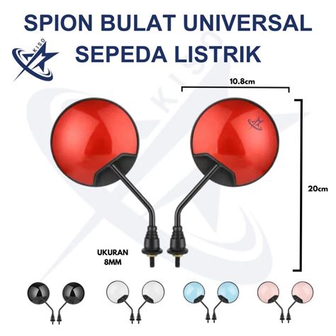 Jual KISO Kaca Spion Bulat Pendek Sepeda Listrik Universal Rear View