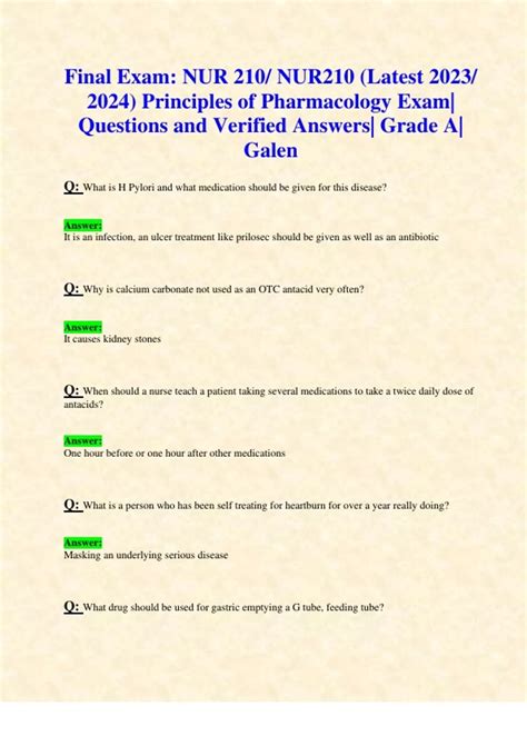 final exam nur 210 nur210 latest 2023 2024 principles of