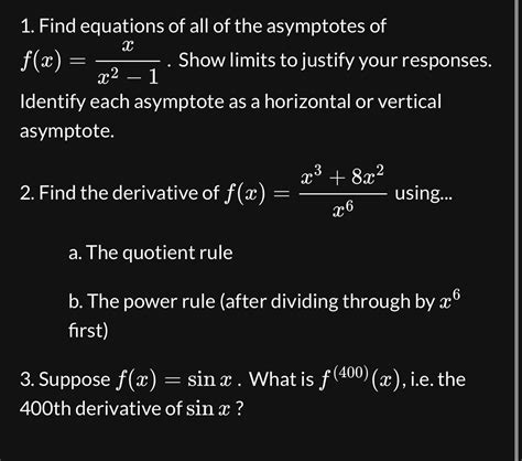 Solved Find Equations Of All Of The Asymptotes Of Chegg Com