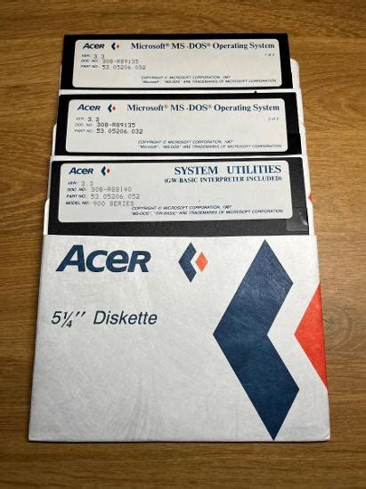 Acer Ms Dos 33 Systémové Diskety Gw Basic Aukro
