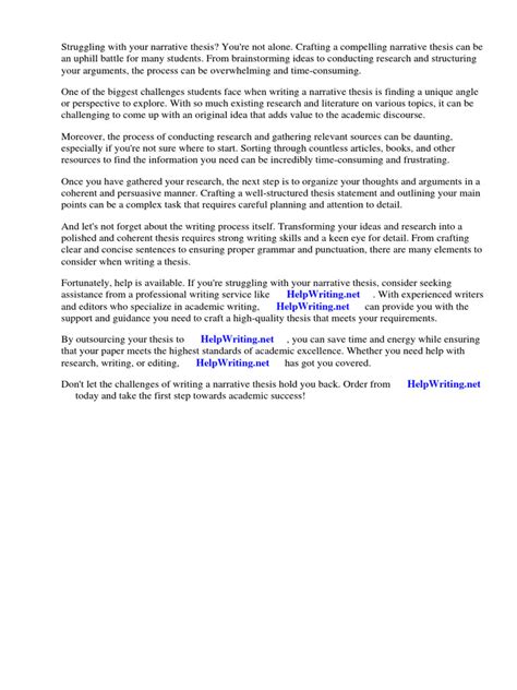 Example Narrative Thesis Pdf Essays Narration