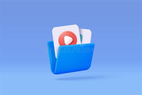 3d Folder And Paper For Management Multimedia File Document Efficient Work On Project Plan