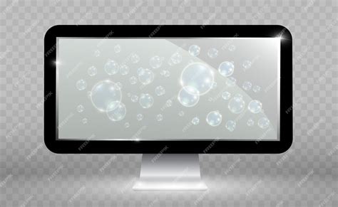 현실적인 Tv 화면 현대적이고 세련된 Lcd 패널 컴퓨터 모니터의 대형 디스플레이 프리미엄 벡터