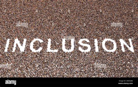 Concept Or Conceptual Large Community Of People Forming Inclusion Word