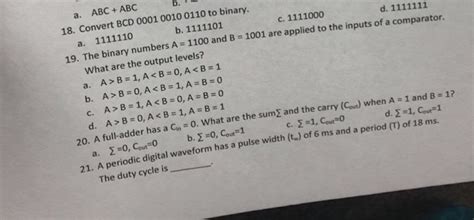 Solved Convert Bcd 0001 0010 0110 To Binary 1111110