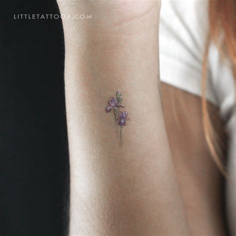 Small Iris Flower Tattoo