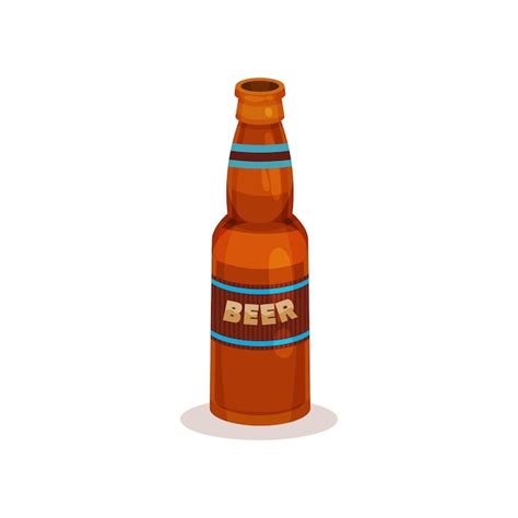 Premium Vector Brown Bottle Of Beer With Label Refreshing Alcoholic