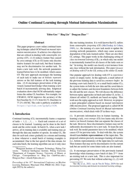 Onlinecontinuallearningthroughmutualinformationmaximization
