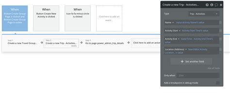 creating a list of activities and sending that data to the next page