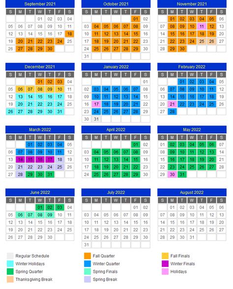I Made A 2021 2022 Academic Calendar Rucsc