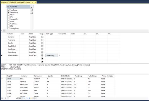 Sort Bit Fields In Linked Sql Server Tables