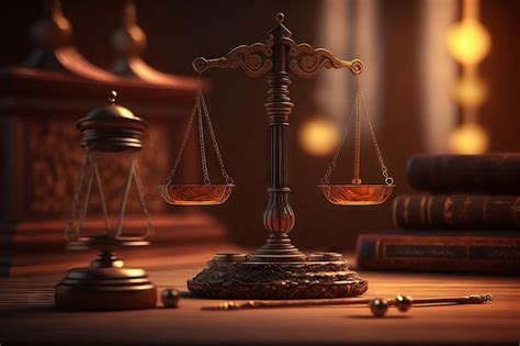 Tema De Ley Mazo De Juez Mazo De Madera Escala De Justicia Ia