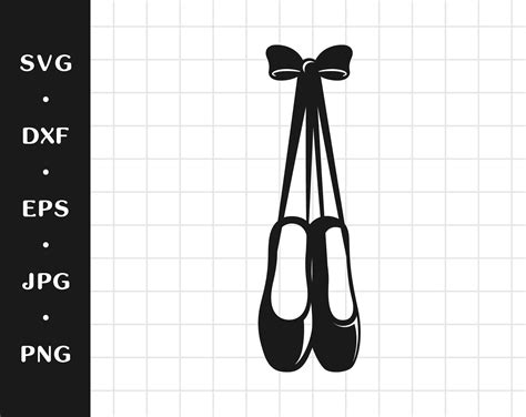 Ballet Shoes SVG Pointe Shoes Silhouette Ballerina Dancing Slippers