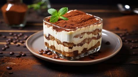 Italian Mascarpone Tiramisu Food Stock Illustration Illustration Of